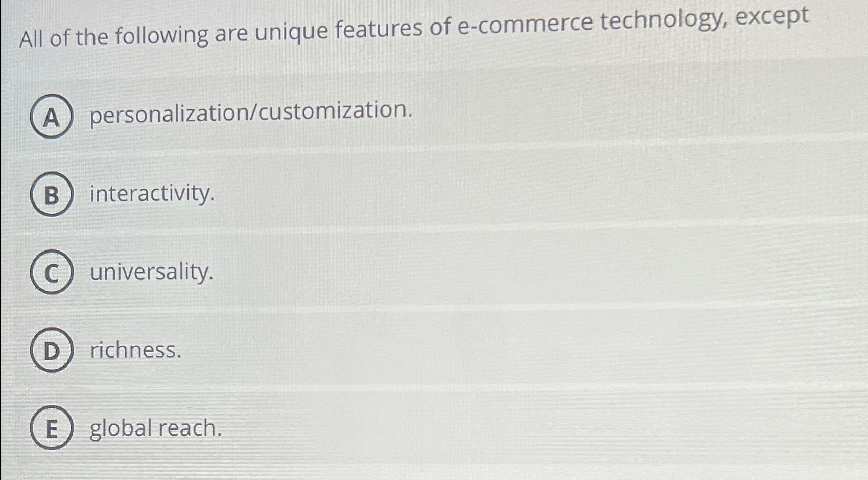 Solved All of the following are unique features of | Chegg.com