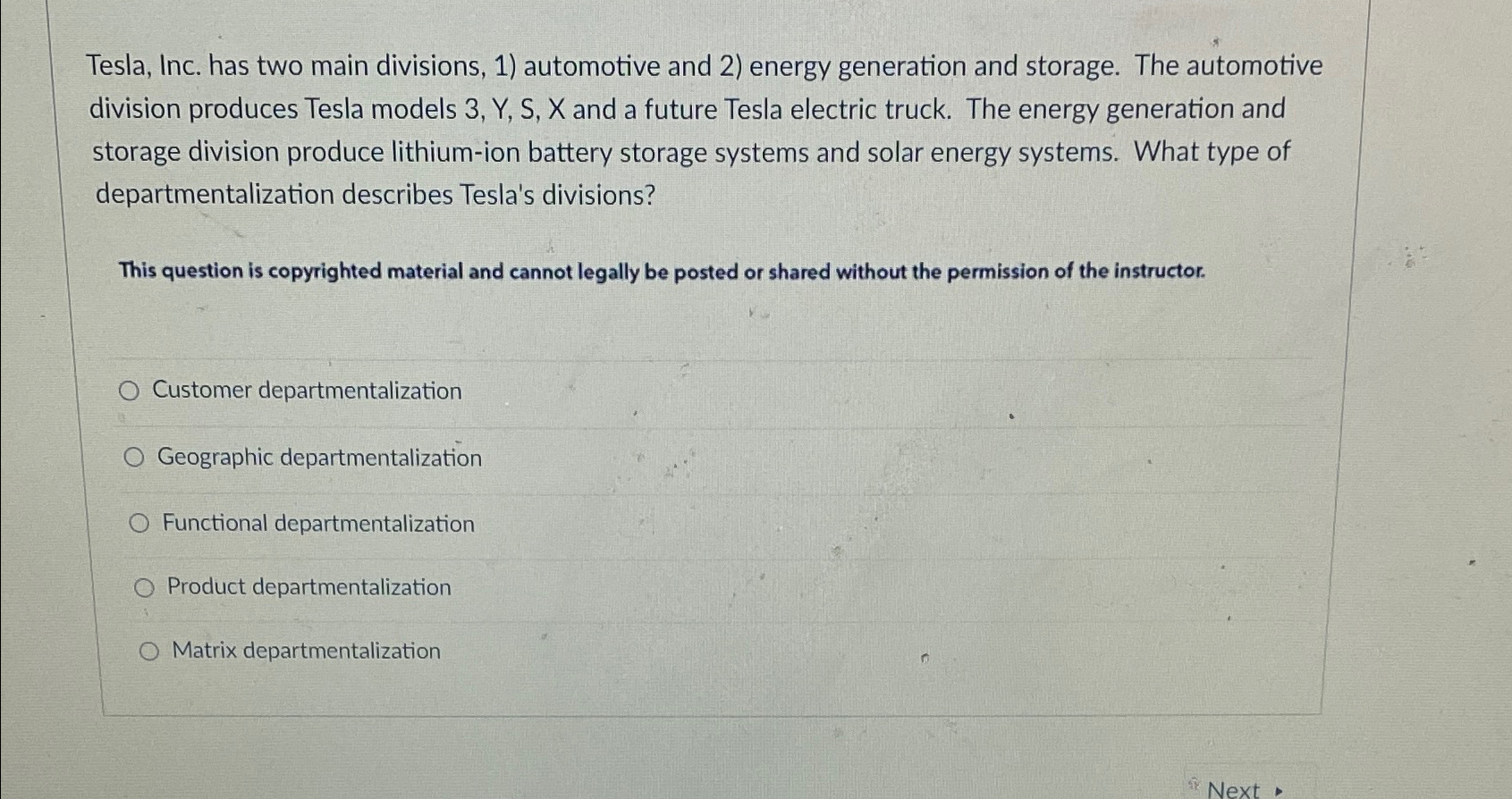Solved Tesla, Inc. has two main divisions, 1) ﻿automotive | Chegg.com