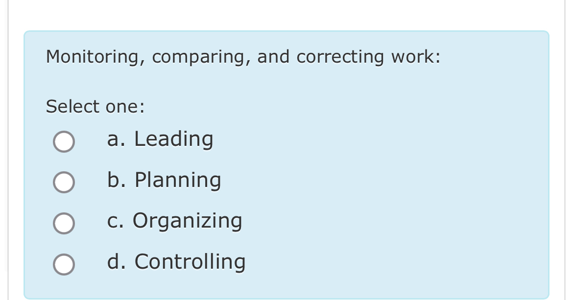 Solved Monitoring, comparing, and correcting work:Select | Chegg.com