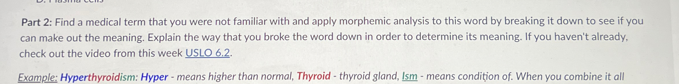 Solved Part 2: Find a medical term that you were not | Chegg.com