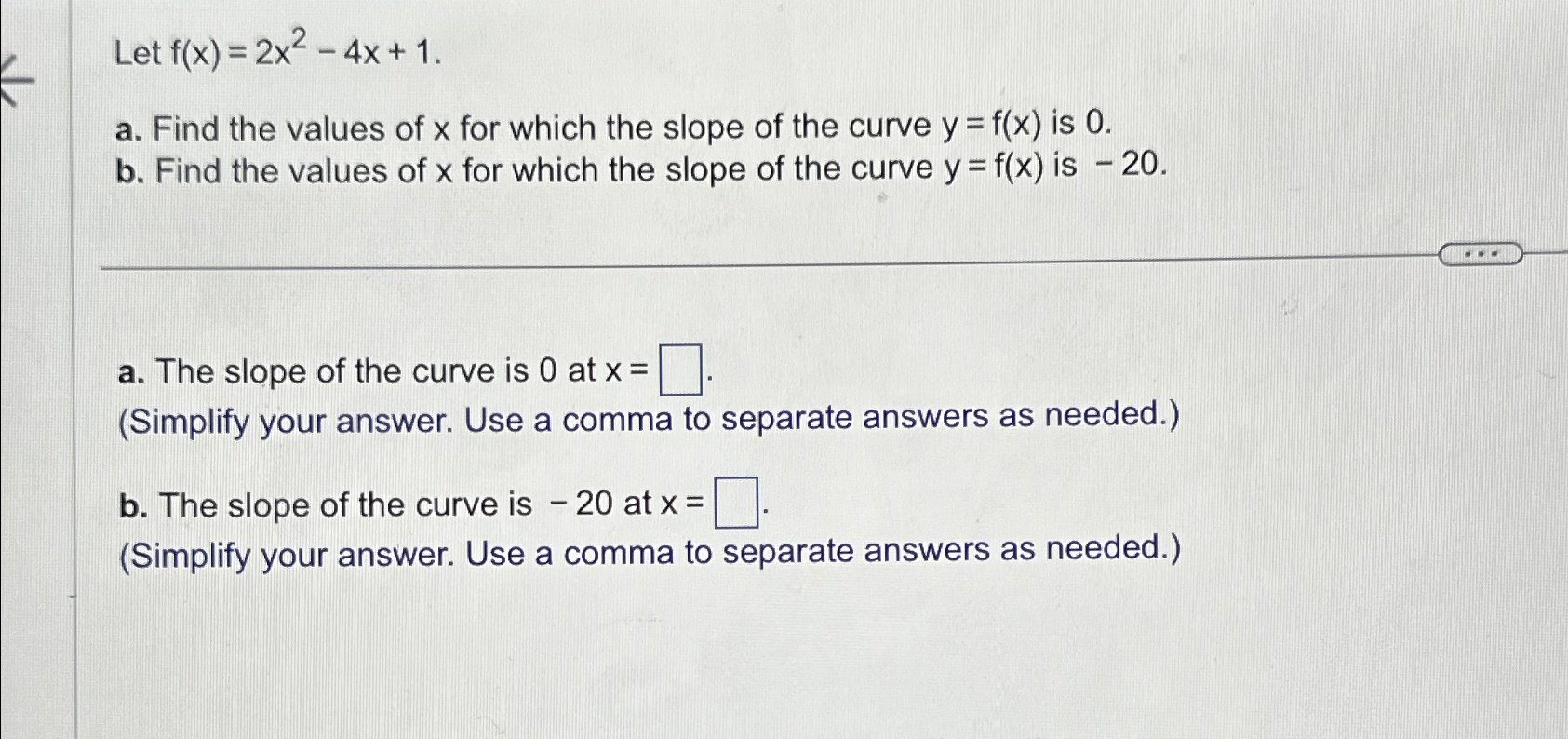 Solved Let F X 2x2 4x 1a ﻿find The Values Of X ﻿for Which