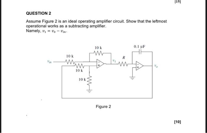 Solved Assume Figure 2 is an ideal operating amplifier | Chegg.com