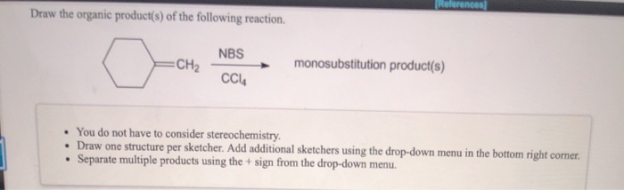 Solved References Draw the organic product(s) of the | Chegg.com