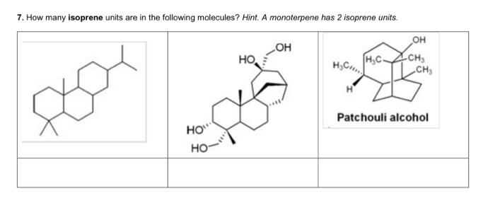 Solved 7. How many isoprene units are in the following | Chegg.com