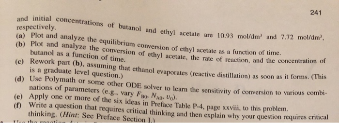 Solved P6-118 Pure butanol is to be fed into a semibatch | Chegg.com