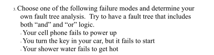 Solved 3. Choose one of the following failure modes and | Chegg.com