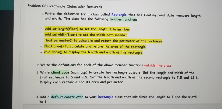 Solved Problem 02 Rectangle Submission Required 1 Write