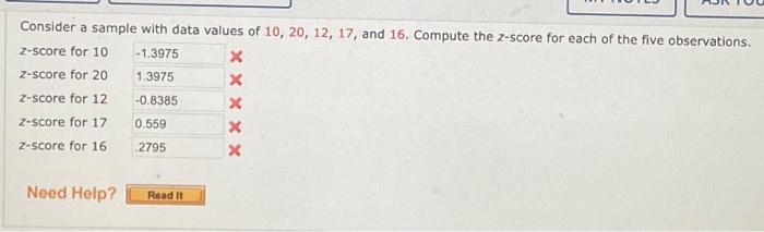 Solved Consider a sample with data values of 10, 20, 12, 17, | Chegg.com