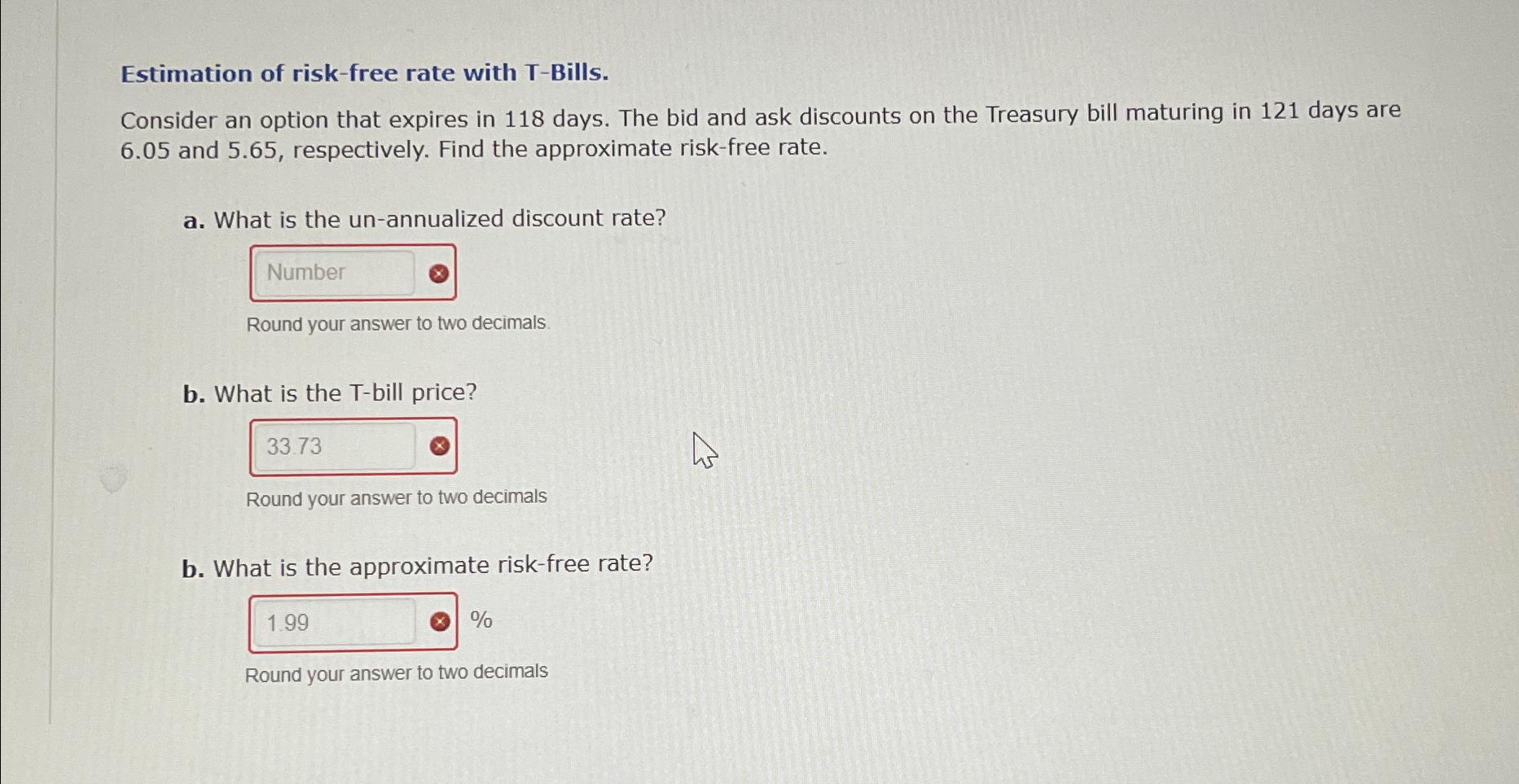 Solved Estimation of risk-free rate with T-Bills.Consider an | Chegg.com