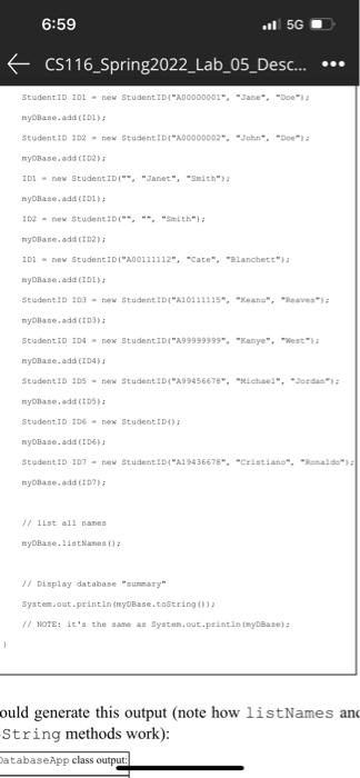 Solved c) has accessor / getter method for the numberOfIDs | Chegg.com