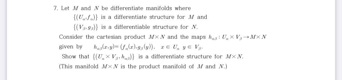 Solved Let M ﻿and N ﻿be differentiate manifolds | Chegg.com