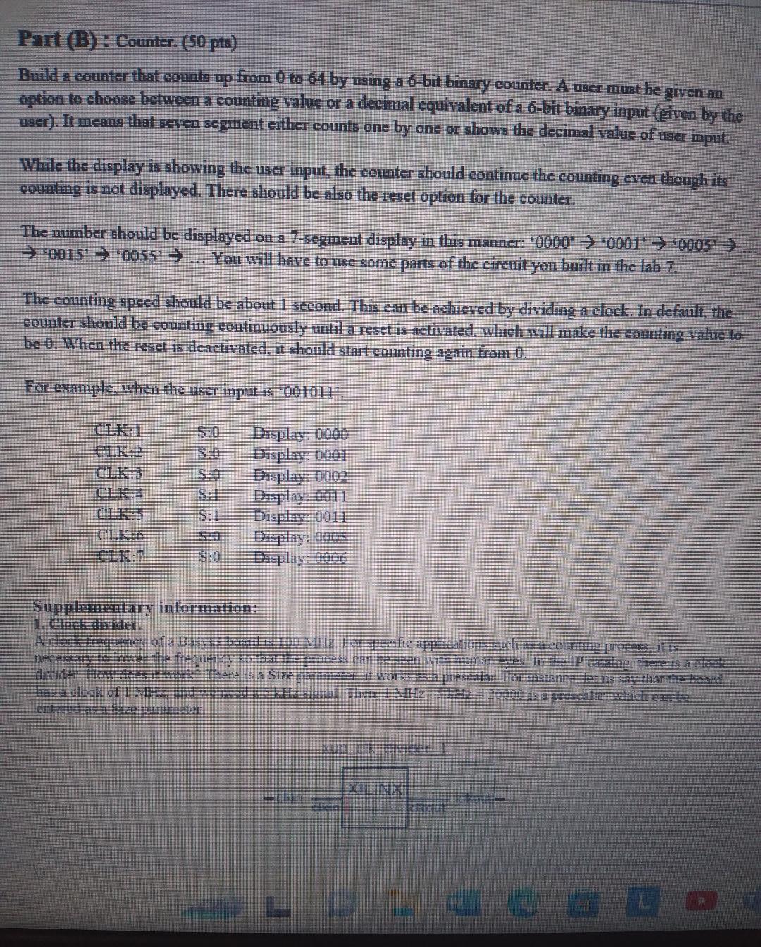 Solved Part (B) ﻿: Counter. (50 ﻿pts)Build a counter that | Chegg.com