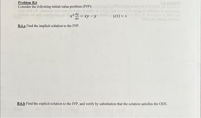 Solved Problem B.6 Consider the following initial-value | Chegg.com