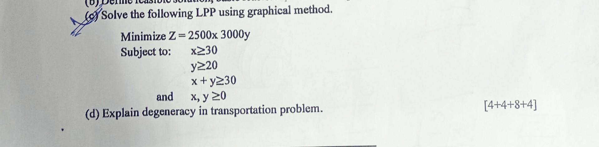C) Solve the following LPP using graphical method. | Chegg.com