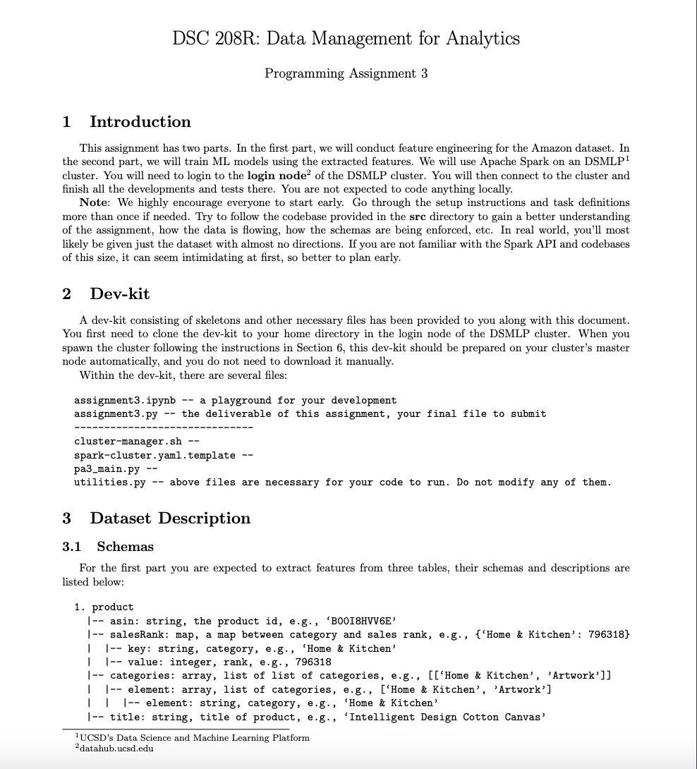 Solved Data Management for AnalyticsPlease complete Tasks | Chegg.com