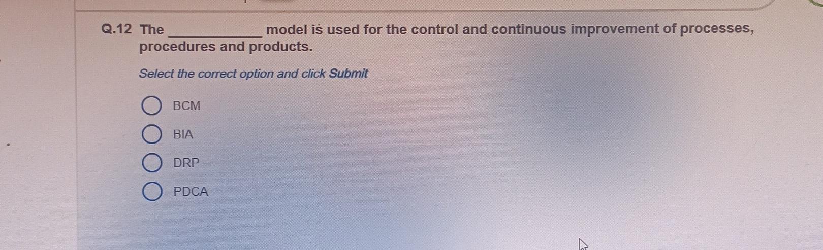 Solved Q. 12 ﻿The model is used for the control and | Chegg.com