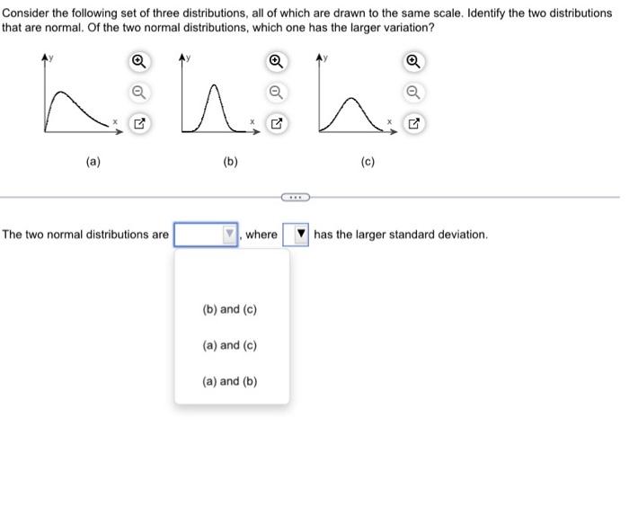 Solved Consider the following set of three distributions, | Chegg.com