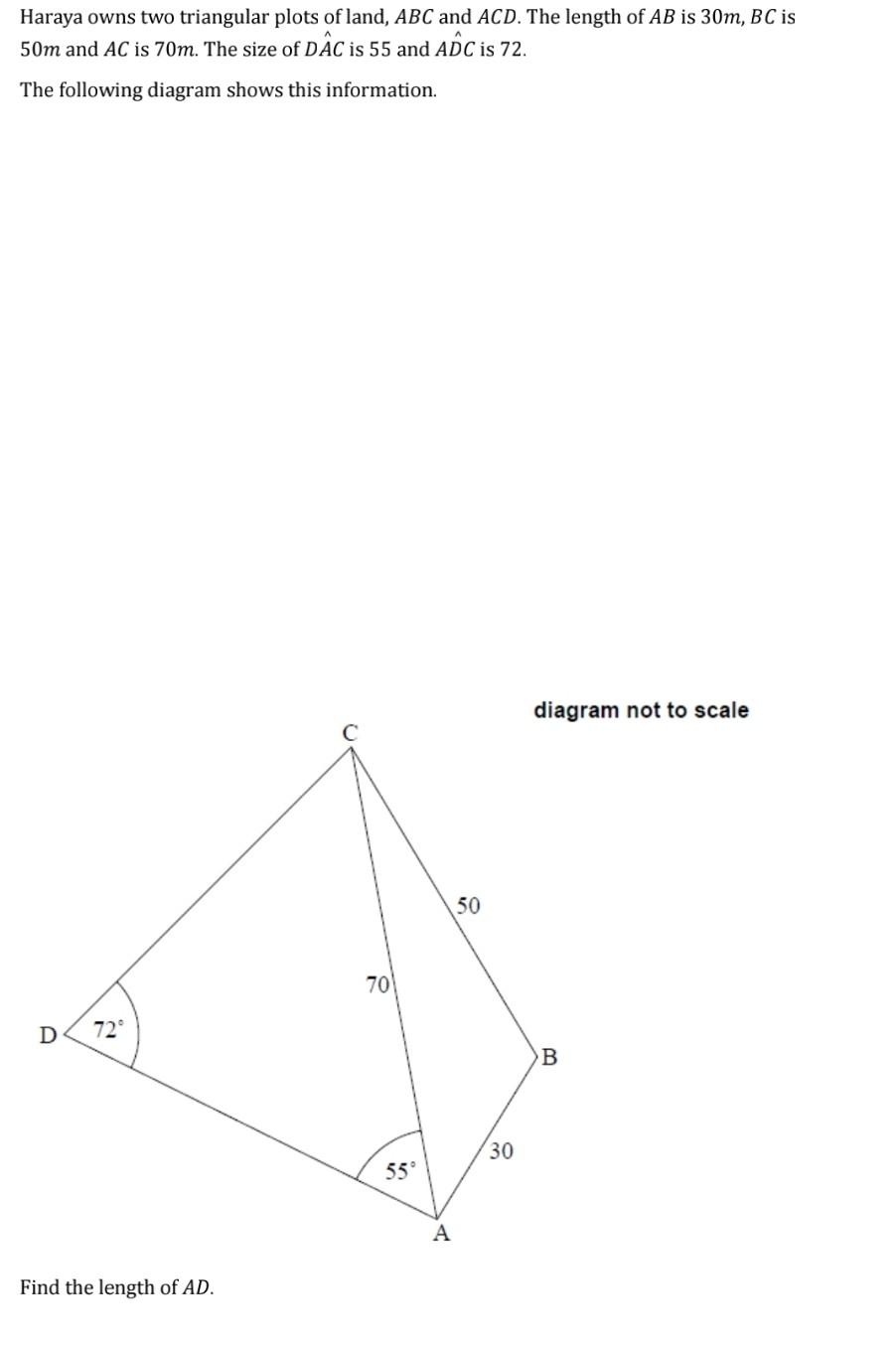 Solved Haraya owns two triangular plots of land, ABC and | Chegg.com