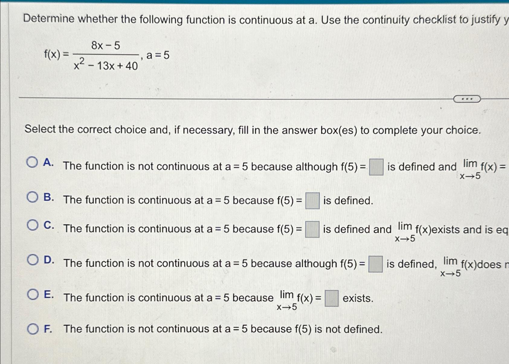 Solved Determine whether the following function is | Chegg.com