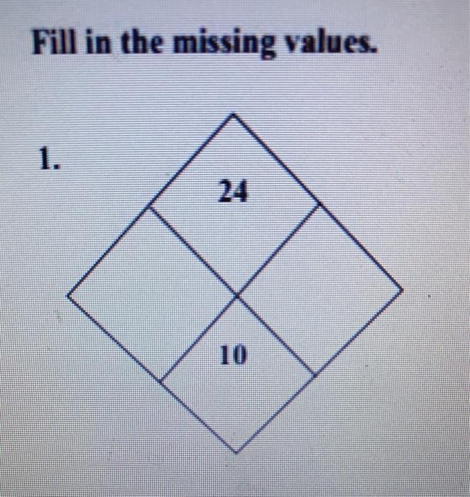 Solved Fill in the missing values. | Chegg.com