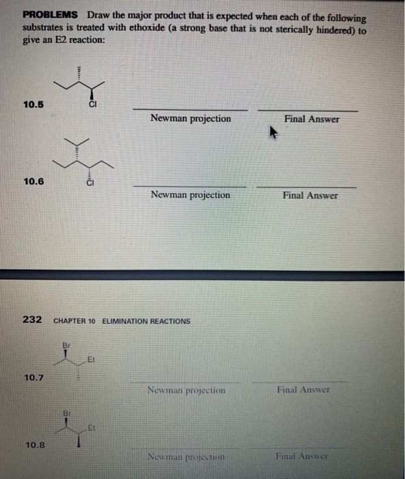 Solved PROBLEMS Draw the Zaitsev and Hofmann products that | Chegg.com