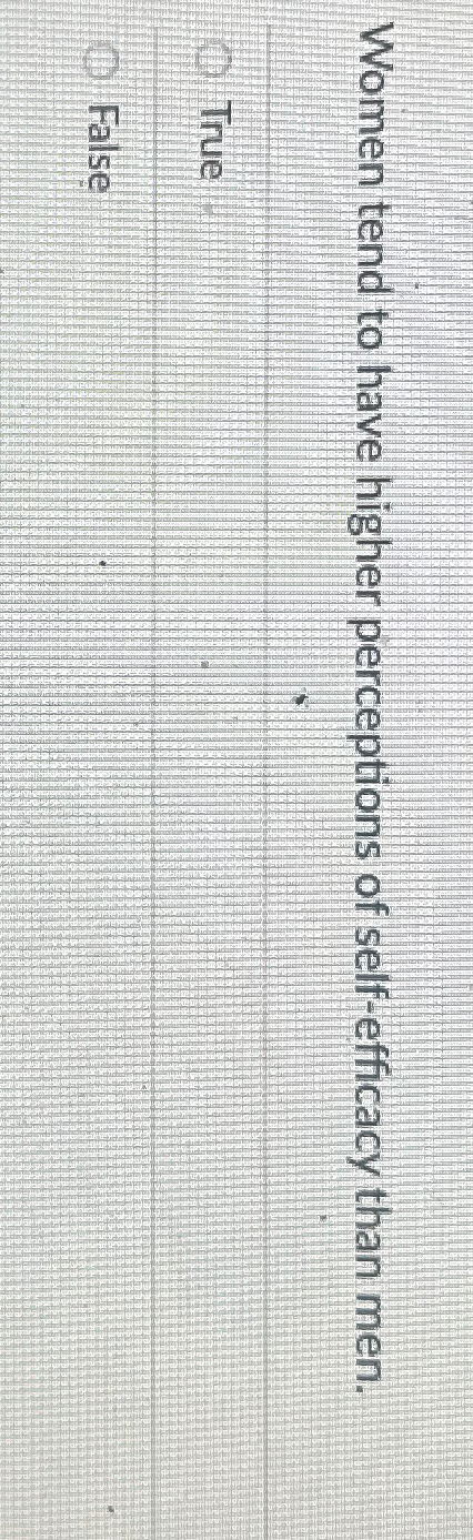 Solved Women tend to have higher perceptions of | Chegg.com