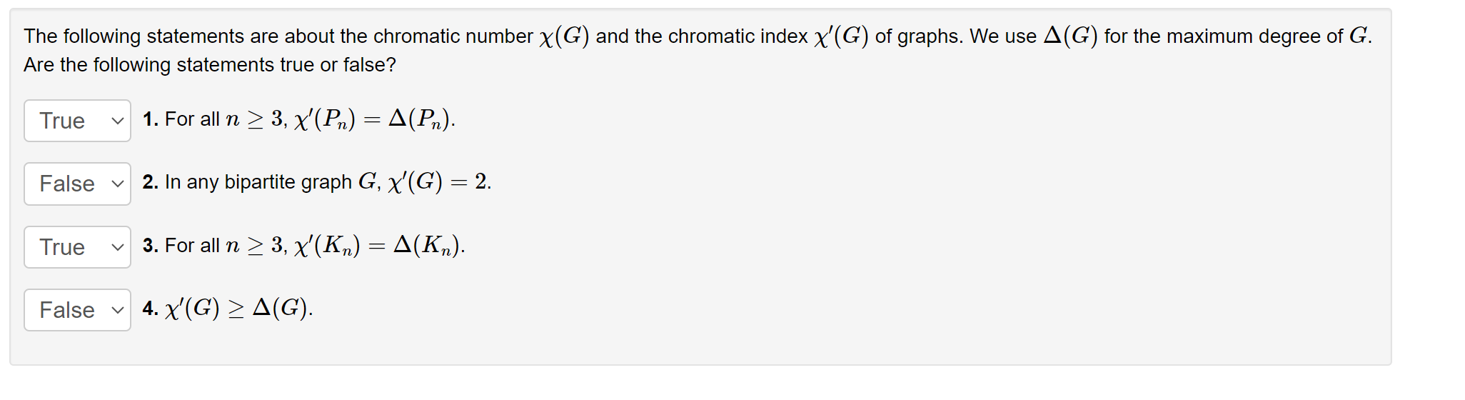 Solved The following statements are about the chromatic | Chegg.com