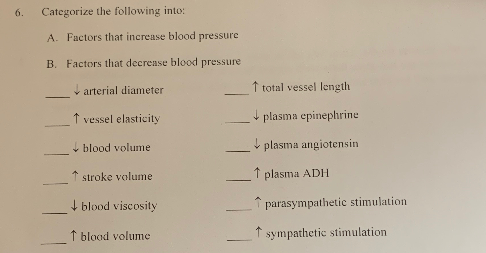 Solved Categorize the following into:A. ﻿Factors that | Chegg.com