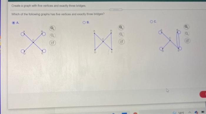 Solved Create a graph with five vertices and exactly three | Chegg.com