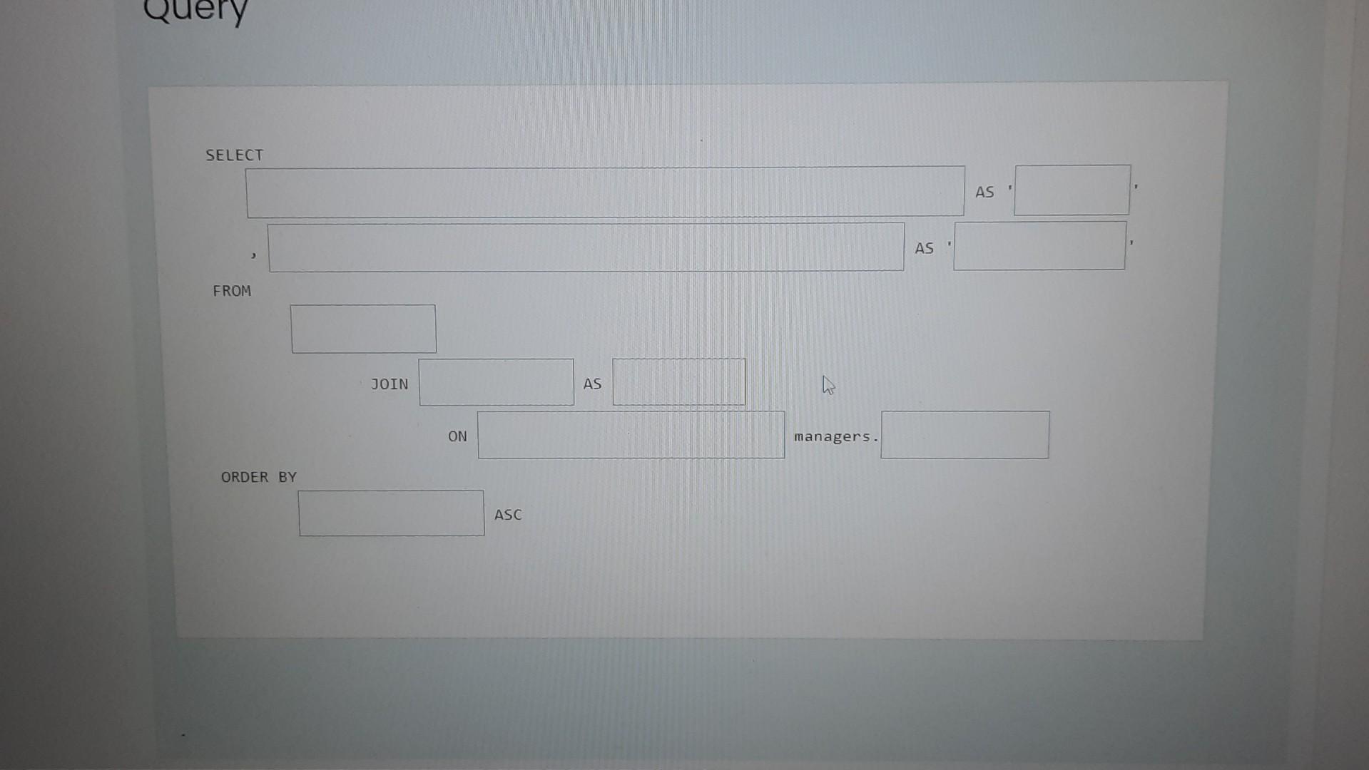 Solved Write a SQL query that satisfies the requirements | Chegg.com