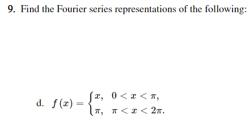 Solved Find the Fourier series representations of the | Chegg.com