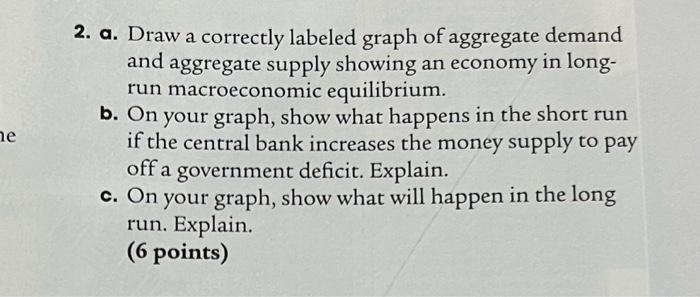 Solved a. Draw a correctly labeled graph of aggregate demand | Chegg.com