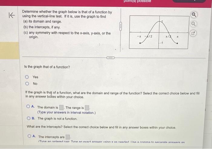 Solved Determine whether the graph below is that of a | Chegg.com