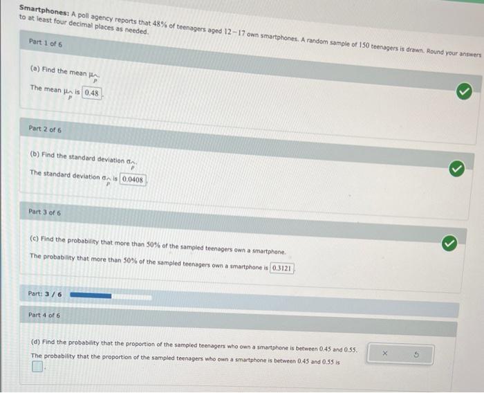 Solved (d) Find the probability that the proportion of the | Chegg.com
