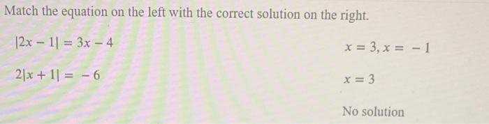Solved Match the equation on the left with the correct | Chegg.com