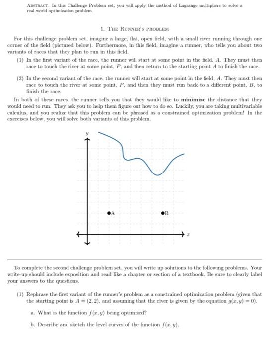 Solved ABSTRACT. In this Challenge Problem set, you will | Chegg.com