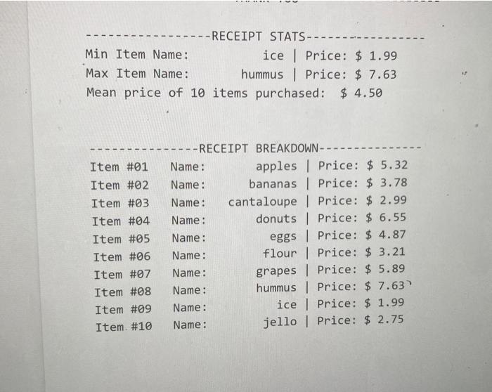 Solved Use the code provided in the class ReceiptMaker and | Chegg.com