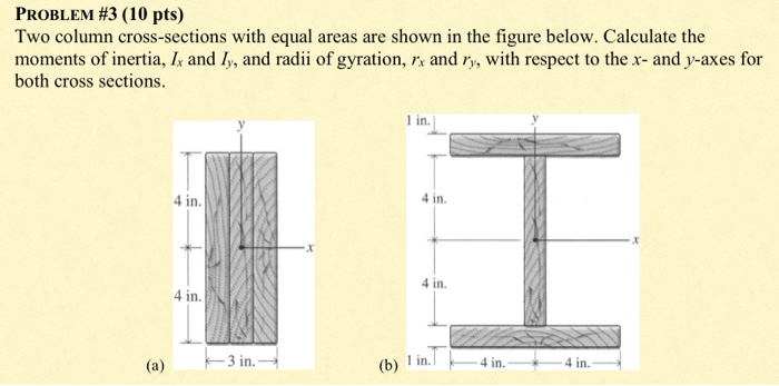 Solved PROBLEM #3 (10 pts) Two column cross-sections with | Chegg.com