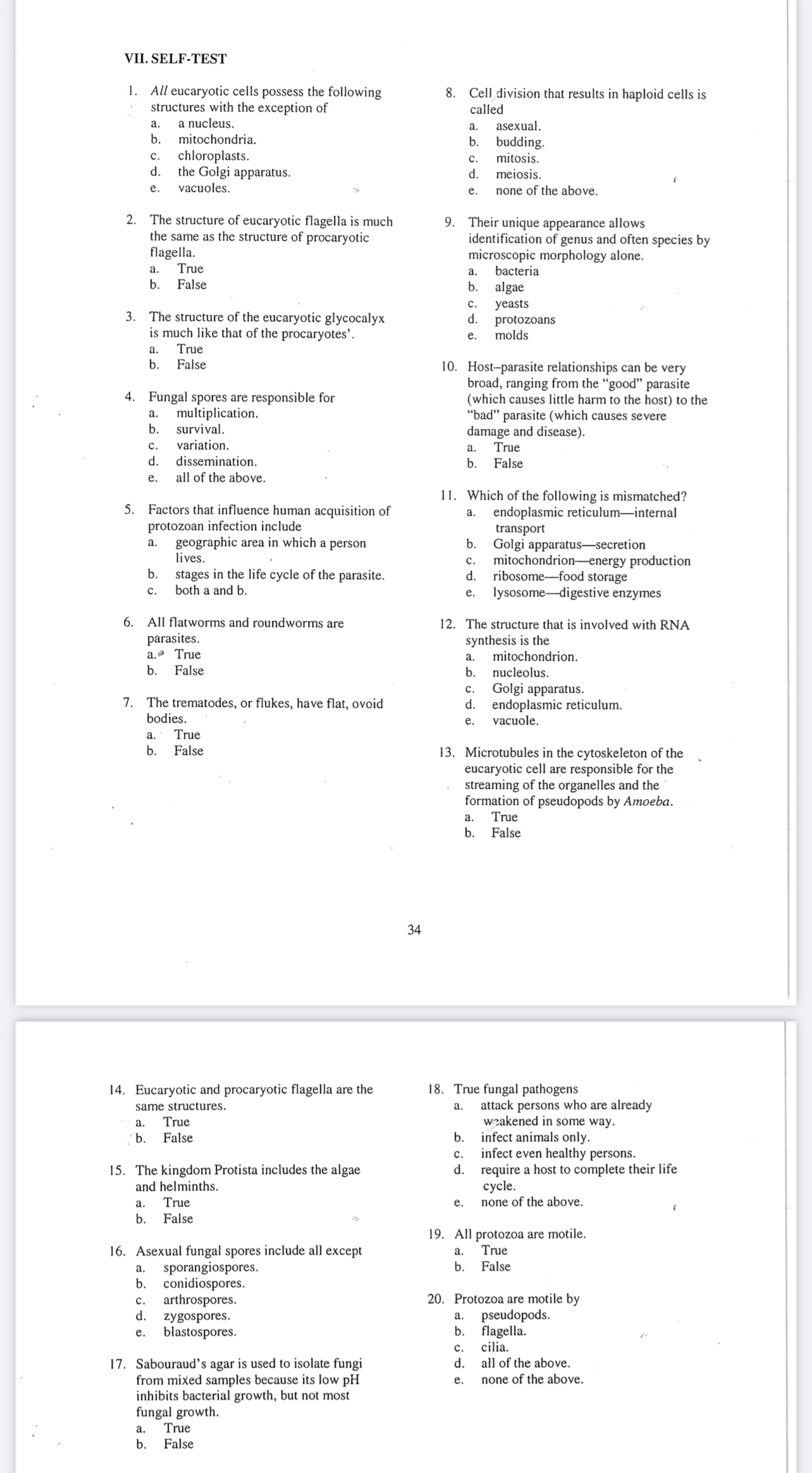 Solved Please Answer 1-20! ﻿Thanks! | Chegg.com