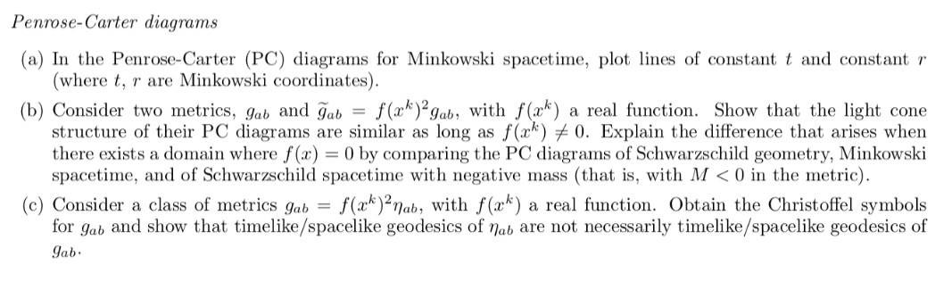 Solved Penrose-Carter diagrams(a) ﻿In the Penrose-Carter | Chegg.com