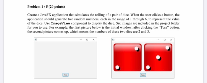 Solved Problem 1/5 (20 points) Create a JavaFX application | Chegg.com