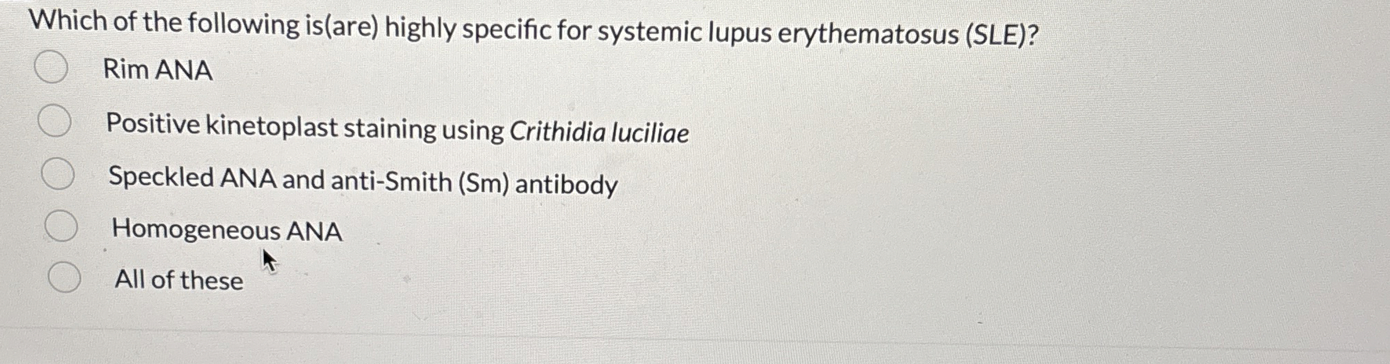 Solved Which of the following is(are) ﻿highly specific for | Chegg.com