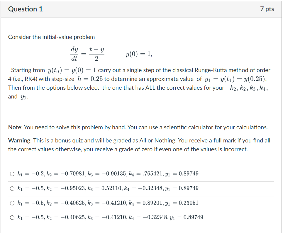 Solved Question 1Consider the initial-value | Chegg.com