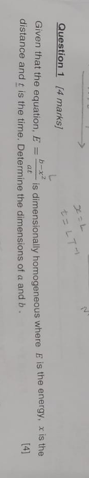 Solved Question 1 [4 ﻿marks]Given that the equation, | Chegg.com