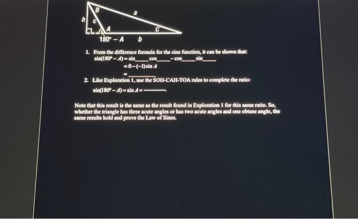 Solved 1. From the difference formula for the sine function, | Chegg.com