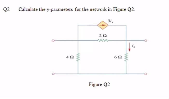 Solved Q2 Calculate the y-parameters for the network in | Chegg.com