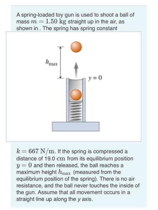 Solved A spring-loaded toy gun is used to shoot a ball of | Chegg.com