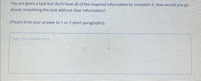 Solved You are given a task but don't have all of the | Chegg.com