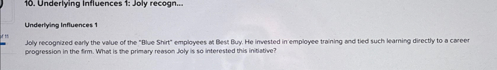 Solved Underlying Influences 1: Joly recogn...Underlying | Chegg.com