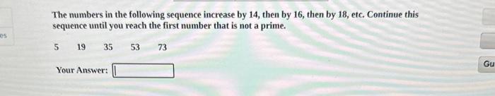 Solved The numbers in the following sequence increase by 14 | Chegg.com